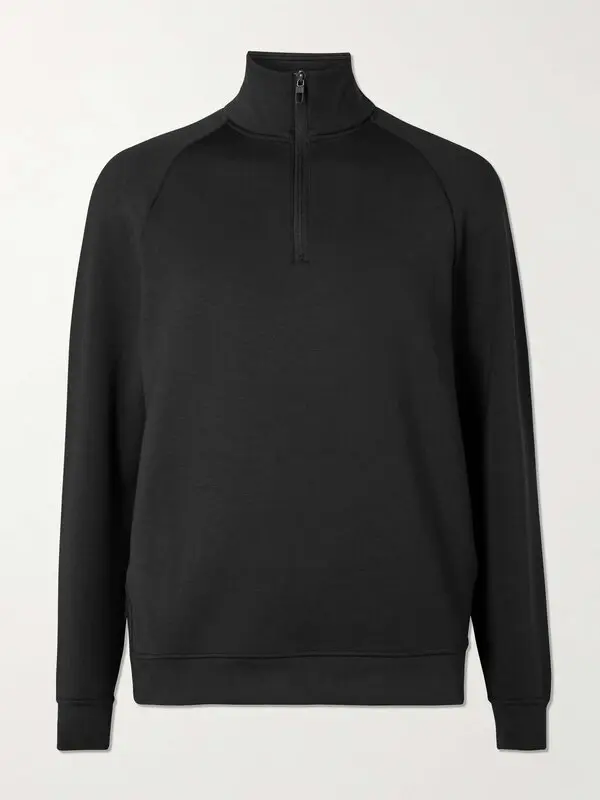Lululemon Smooth Spacer Stretch Recycled-jersey Half-zip Sweatshirt - Black