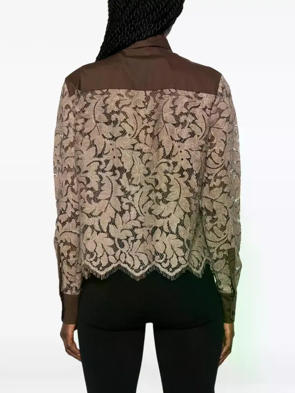 PENNYBLACK Lace-overlay Panelled Shirt