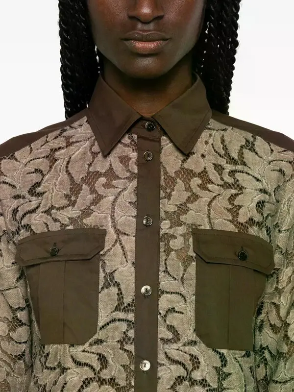 PENNYBLACK Lace-overlay Panelled Shirt