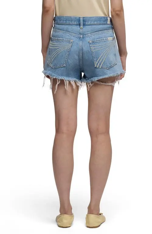 7 For All Mankind June High-waisted Denim Shorts