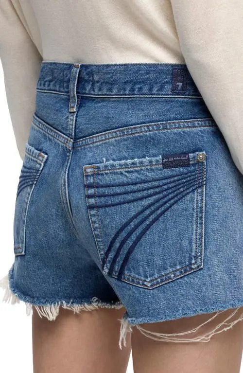 7 For All Mankind June High-waisted Denim Shorts - Stampede