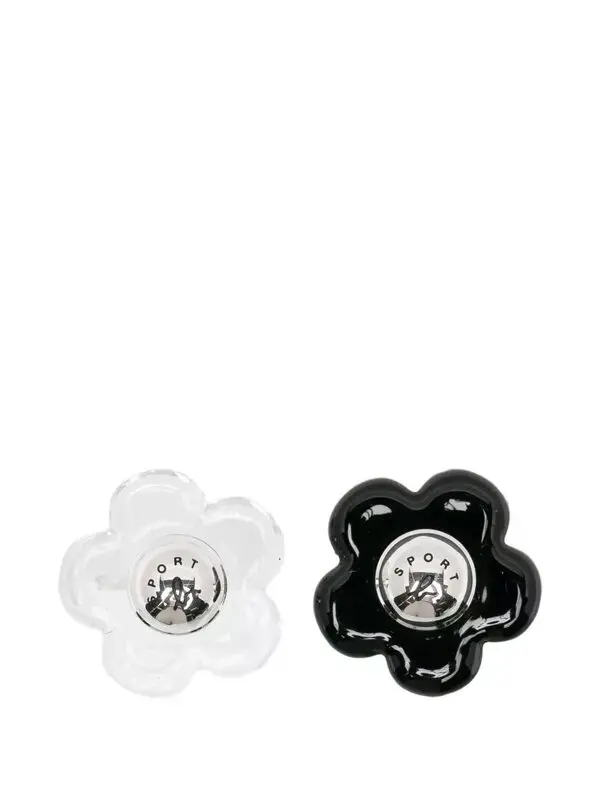 AGNES B. Flower Stud Earrings - Black