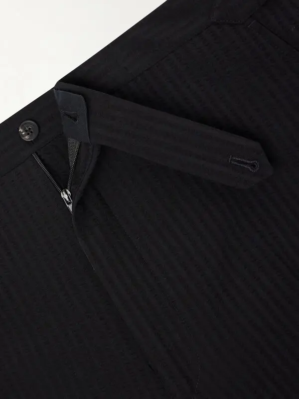 J. MUESER Waverly Straight-leg Wool Seersucker Suit Trousers