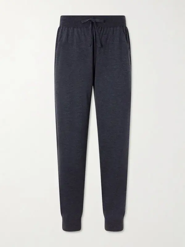 John Smedley Henning Tapered Merino Wool Sweatpants - Gray