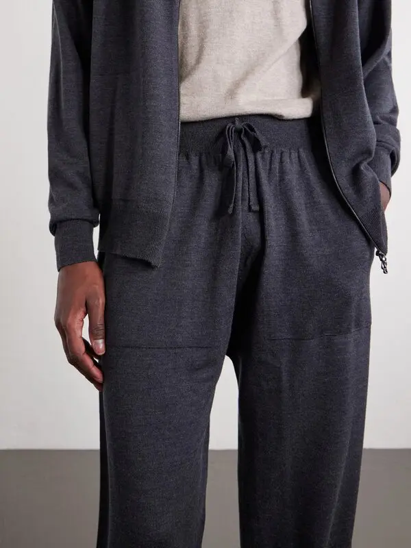 John Smedley Henning Tapered Merino Wool Sweatpants - Gray