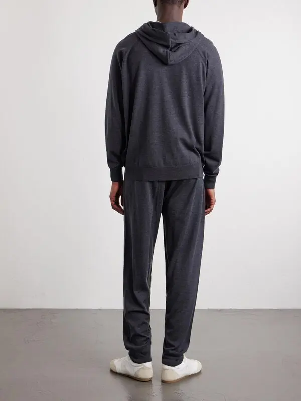 John Smedley Carty Merino Wool Zip-up Hoodie - Gray