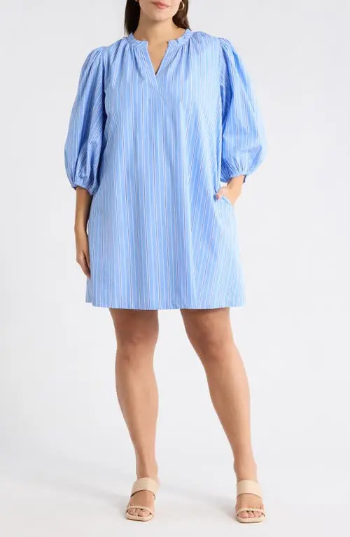SUGARLIPS Malaga Victoria Striped Shift Mini Dress - Blue-white