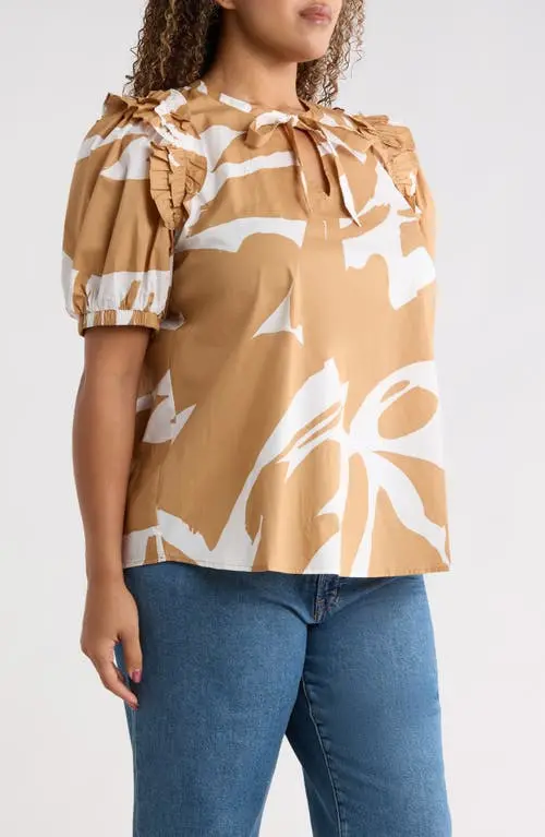 SUGARLIPS Abstract Tie Neck Top