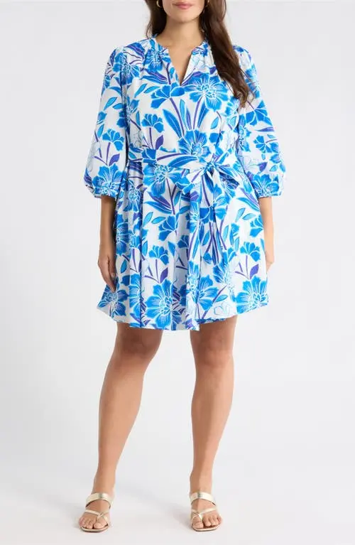 SUGARLIPS Iva Floral Print Balloon Sleeve Mini Dress