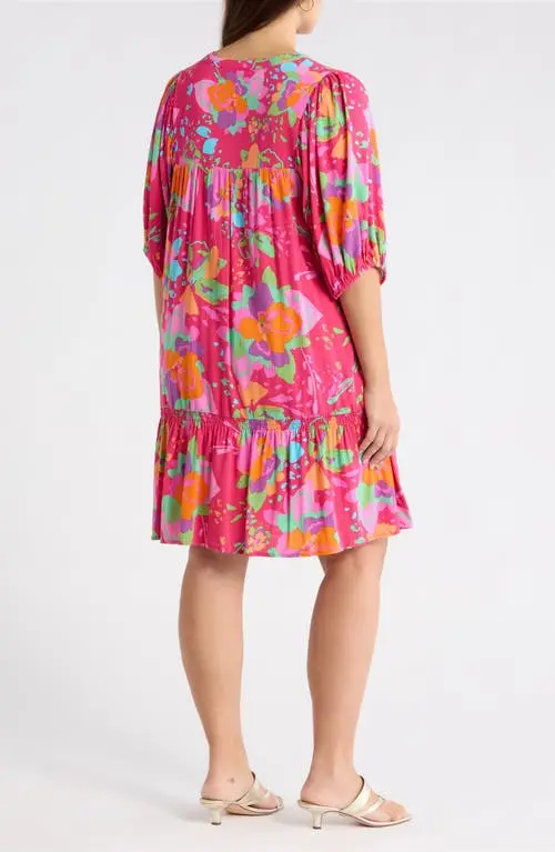 SUGARLIPS Himera Floral Maribor Puff Sleeve Mini Dress