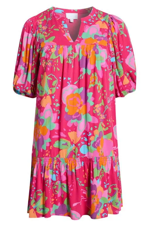 SUGARLIPS Himera Floral Maribor Puff Sleeve Mini Dress