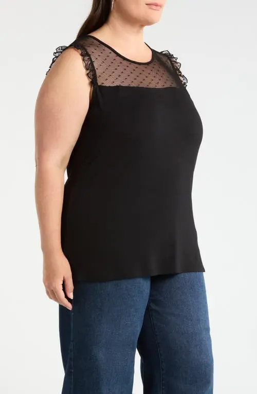 Loveappella Mesh Dot Top