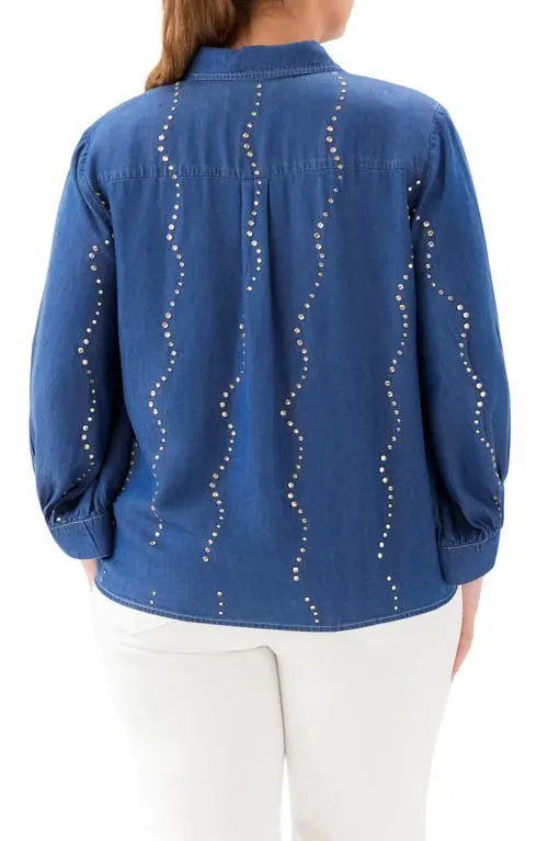 Karen Kane Gemstone Denim Shirt
