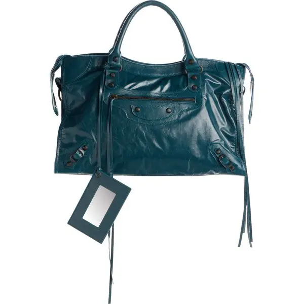 Balenciaga Medium Le City Leather Satchel - Lagoon/cassis