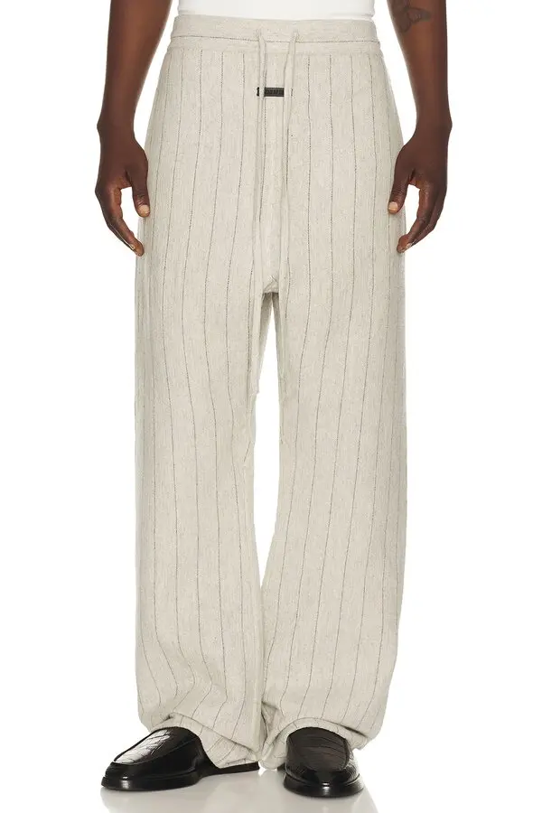 Fear Of God Baseball Flared Pants In Cream - Light Beigeblack