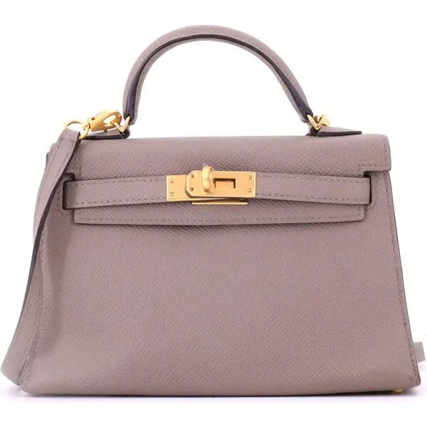 Hermès Kelly Mini Ii Bag Epsom With Gold Hardware 20 - Grey