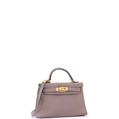 Hermès Kelly Mini Ii Bag Epsom With Gold Hardware 20 - Grey