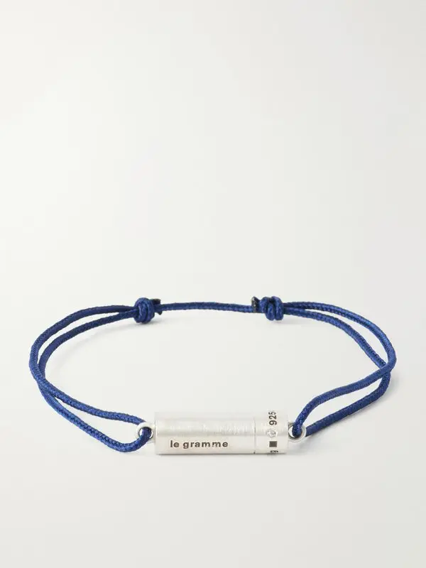 Le Gramme 5g Sterling Silver Woven Bracelet - Blue