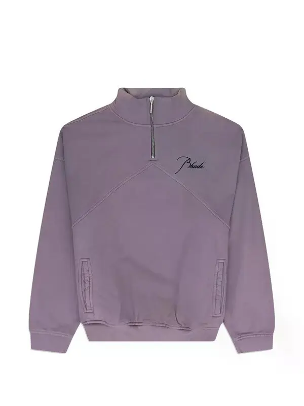 Rhude Logo-embroidered Quarter-zip Sweatshirt - Purple