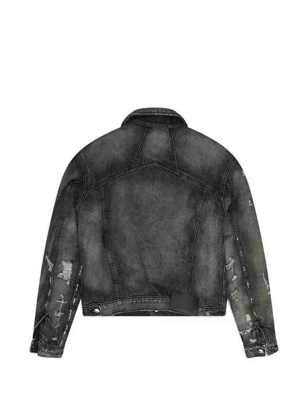 Rhude Ripped-detail Denim Jacket - Grey