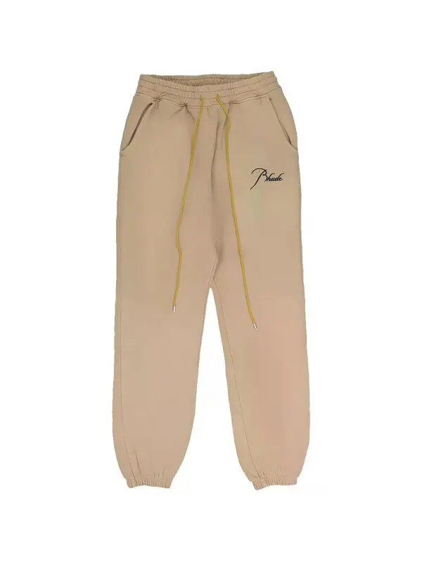 Rhude Script Logo-embroidered Track Pants - Neutrals