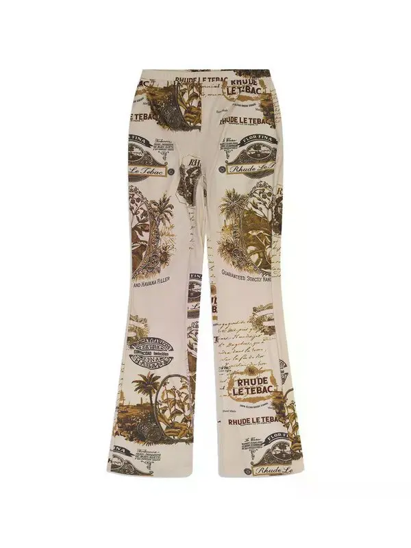 Rhude Le Tebac Flared Trousers - Neutrals