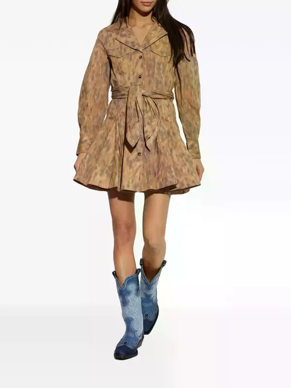GANNI Embroidered Denim Boots