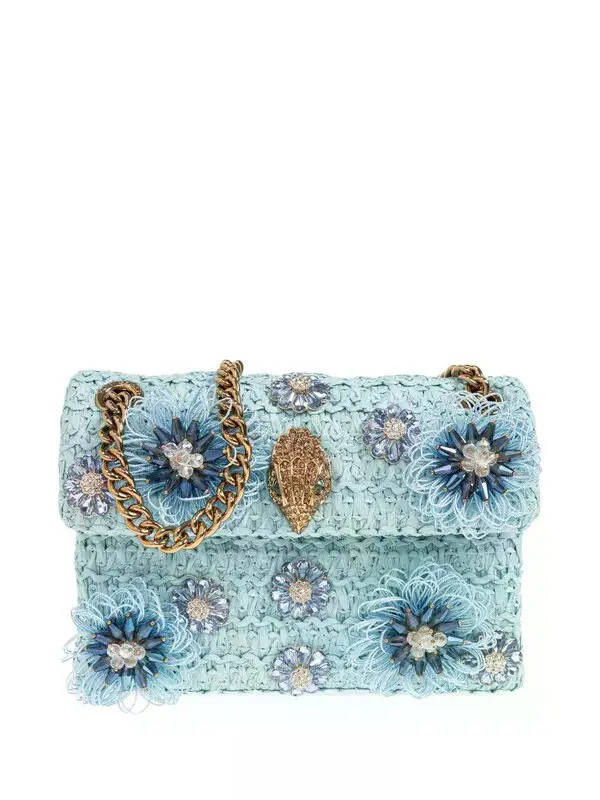 Kurt Geiger Mini Kensington Floral-embellished Shoulder Bag - Blue