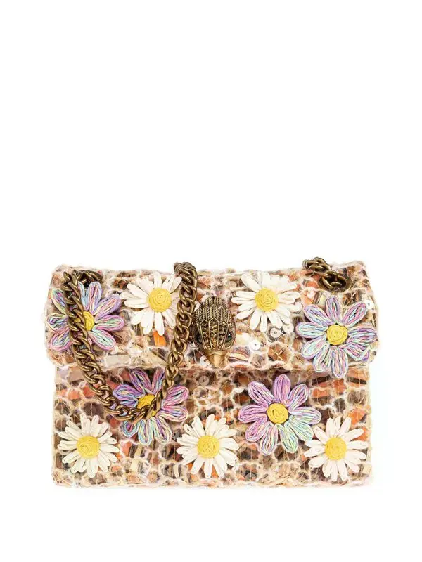 Kurt Geiger Mini Kensington Floral-embellished Shoulder Bag - Brown