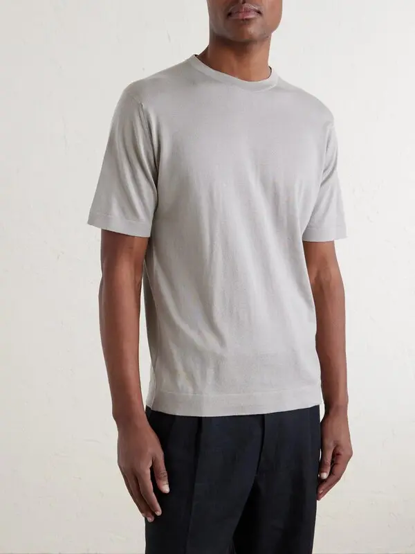 John Smedley Lorca Slim-fit Sea Island Cotton T-shirt - Gray