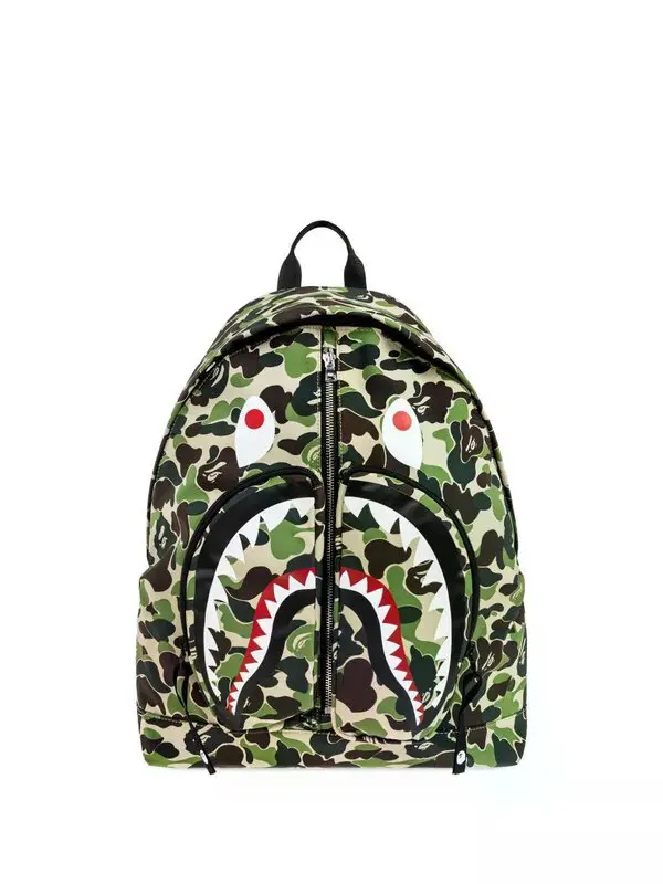 A BATHING APE Shark Camouflage-print Backpack - Green