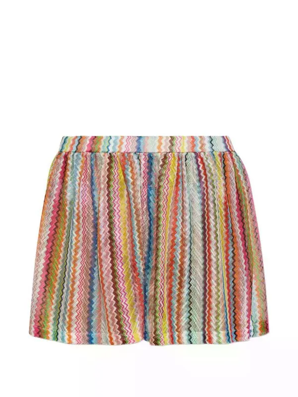 Missoni Zigzag-motif Knit Shorts - Blue