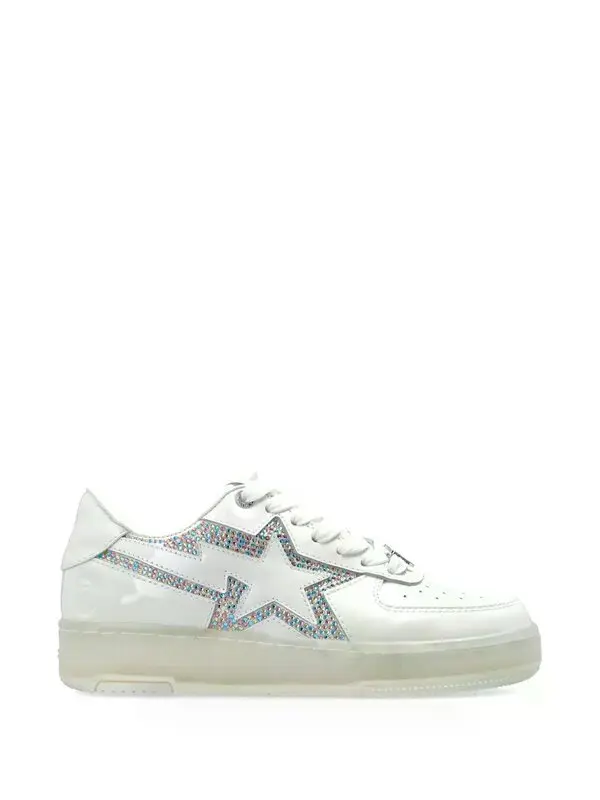 A BATHING APE Crystal-embellished Sta Sneakers - White