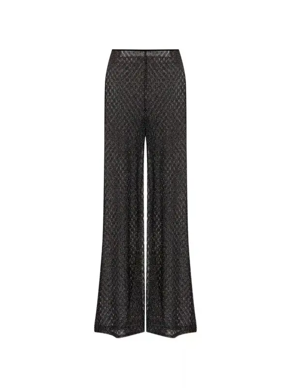 Missoni Metallic-effect Open-knit Trousers - Black