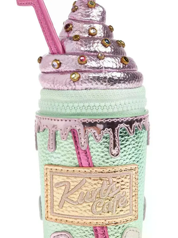 Kurt Geiger Crystal-embellished Pouch Key Ring - Green