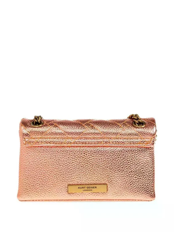 Kurt Geiger Kensington 17 Quilted Leather Crossbody Bag - Orange