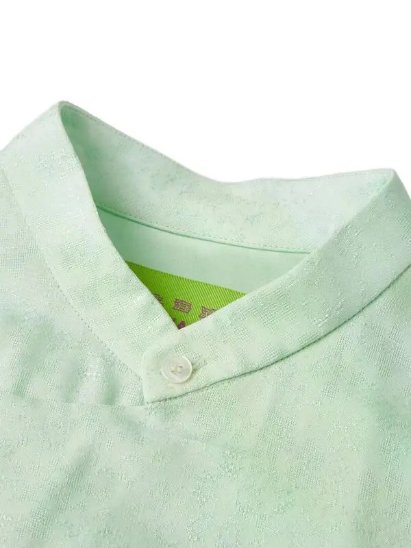 Shanghai Tang Tang Jacquard Asymmetric Dress - Green