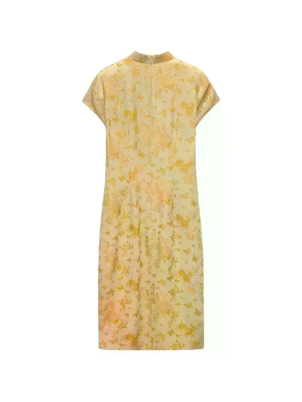 Shanghai Tang Qipao Midi Dress - Neutrals