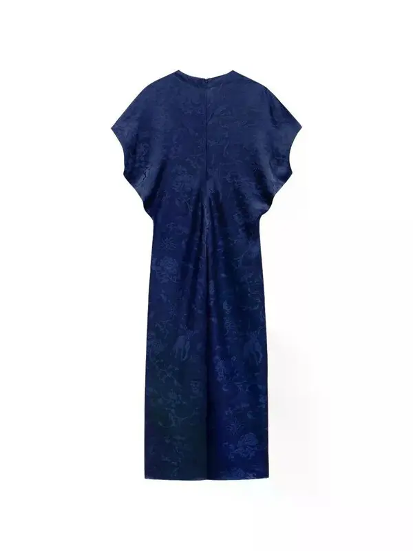 Shanghai Tang Jacquard Midi Dress