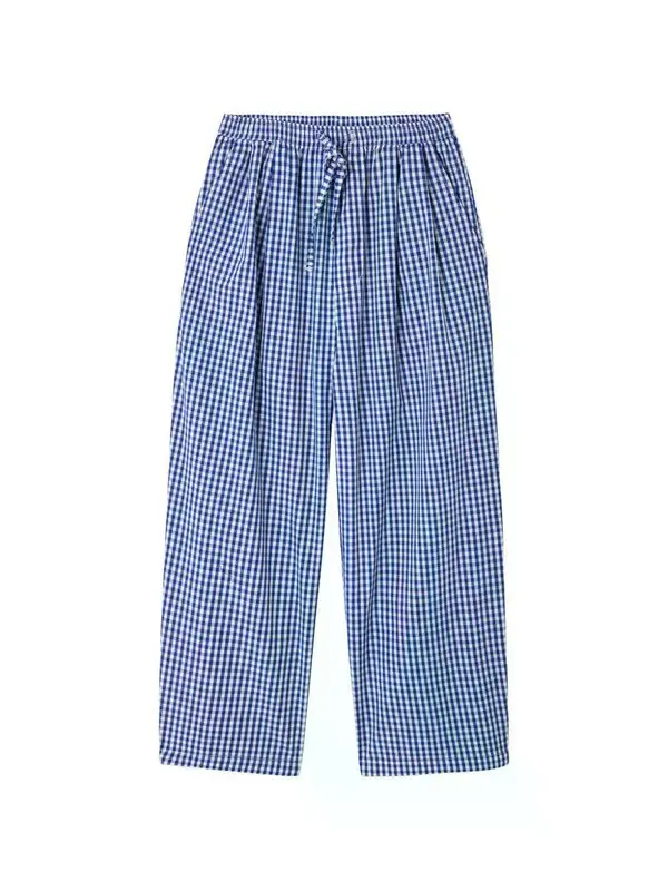 American Vintage Gingham Palazzo Pants - Blue