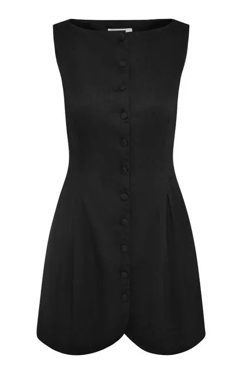 Onia Boatneck Button-front Dress - Black