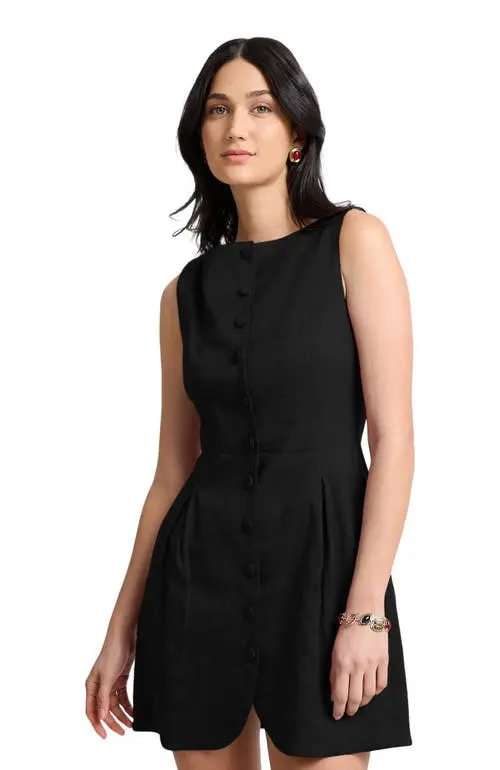 Onia Boatneck Button-front Dress - Black