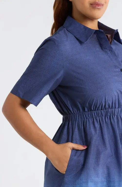 Anne Klein Gradient Cotton Shirtdress