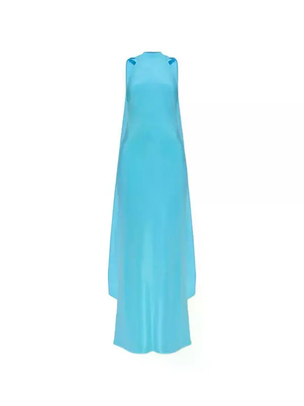 Cult Gaia Doe Halterneck Draped-panel Dress - Blue