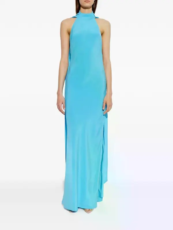 Cult Gaia Doe Halterneck Draped-panel Dress