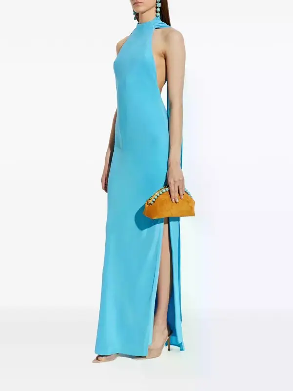 Cult Gaia Doe Halterneck Draped-panel Dress
