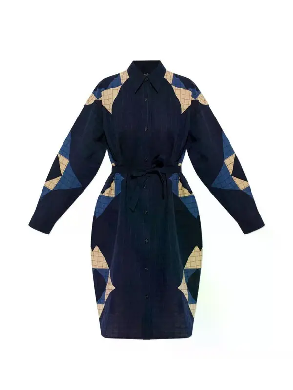 A.p.c. Patchwork Shirt Dress - Blue