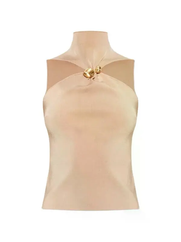 Cult Gaia Katherine Mock-neck Top - Neutrals