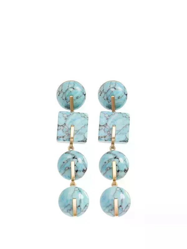 Cult Gaia Geometric Beaded Drop Earrings - Gold