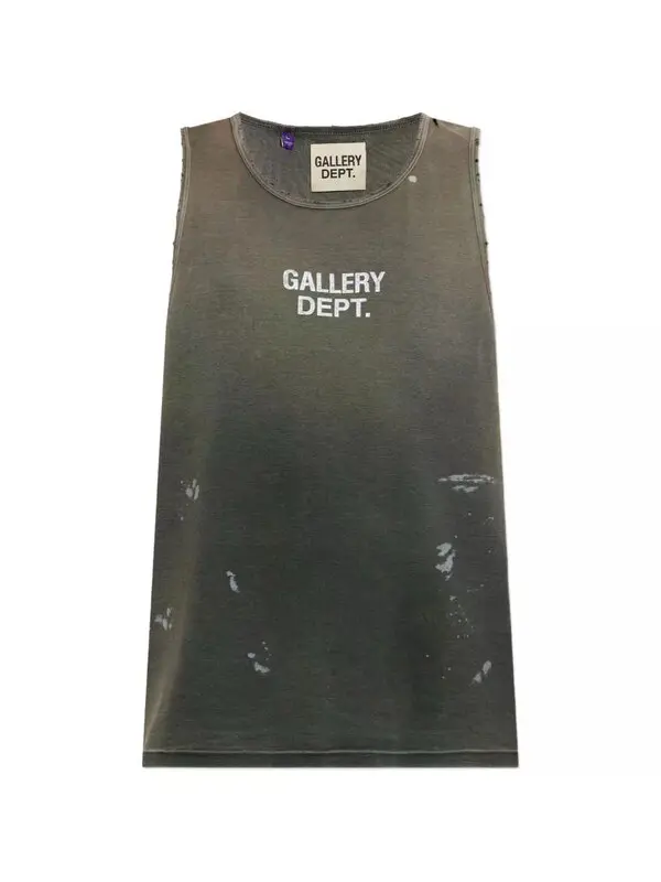 GALLERY DEPT. Logo-print Distressed Singlet - Grey